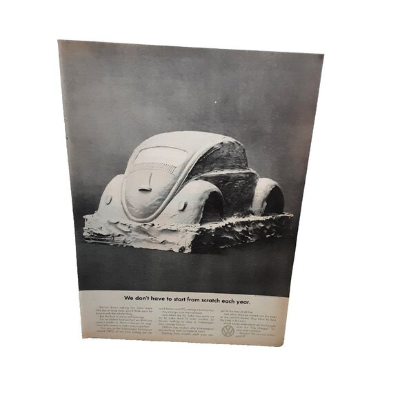 Volkswagen | Art | Vintage 969 Vw Beetle Print Ad Clay Model Car Design ...